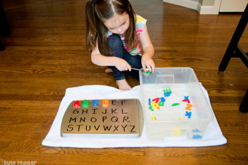 Alphabet Soup Sensory Activity for Kids - Busy Toddler