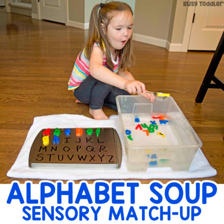 Alphabet Soup Sensory Activity for Kids - Busy Toddler