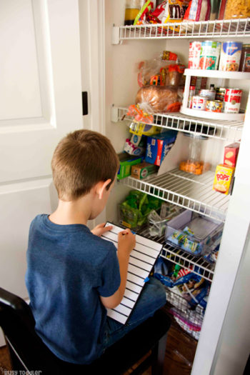 Write the Pantry Activity for Kindergarteners - Busy Toddler