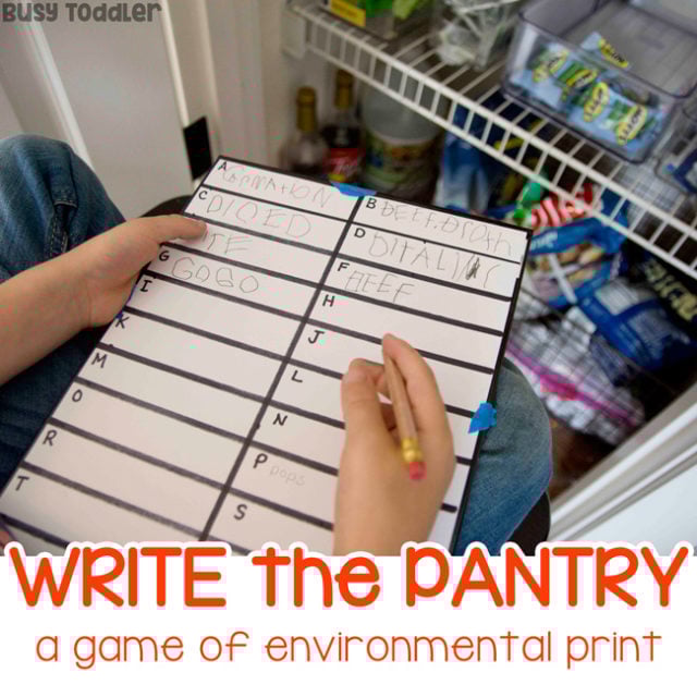 Write the Pantry Activity for Kindergarteners - Busy Toddler