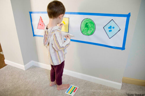 How to Make a Dot Sticker Shapes Activity - Busy Toddler