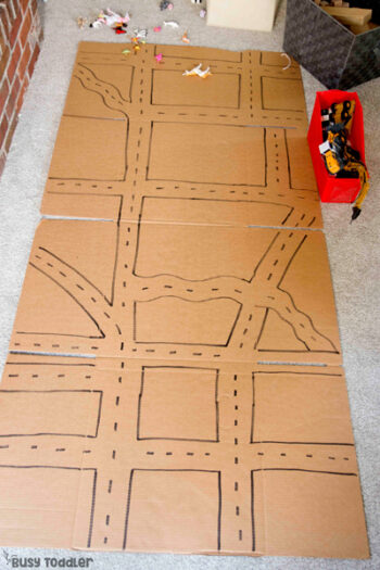 Easy Box Road Activity for Kids from Busy Toddler