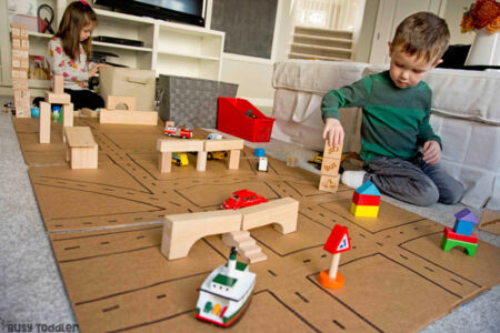 Easy Box Road Activity for Kids from Busy Toddler