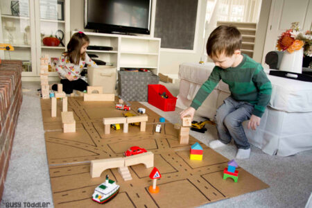 Easy Box Road Activity for Kids from Busy Toddler