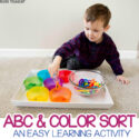 Easy ABC Color Sort Learning Activity - Busy Toddler