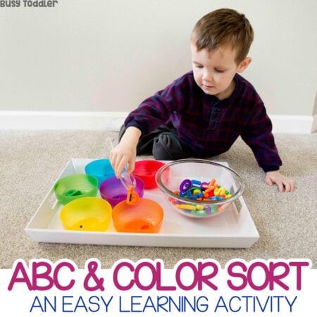 Easy ABC Color Sort Learning Activity - Busy Toddler