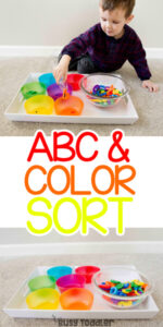 Easy ABC Color Sort Learning Activity - Busy Toddler