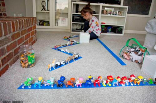 Animal Line-Up: A Quick and Easy Activity from Busy Toddler