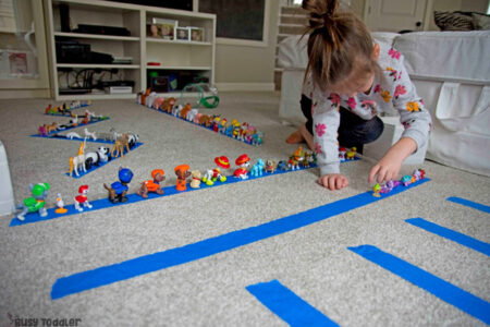 Animal Line-Up: A Quick and Easy Activity from Busy Toddler