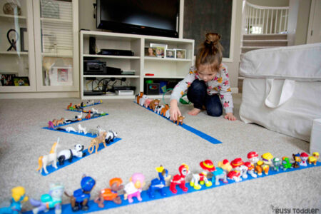Animal Line-Up: A Quick and Easy Activity from Busy Toddler