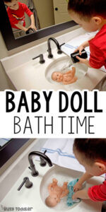 Baby Doll Bath: A quick and easy toddler activity - Busy Toddler