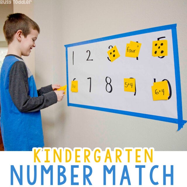 Kindergarten Number Match Activity - Busy Toddler
