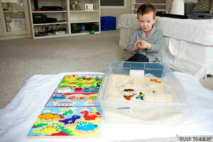Puzzle Sorting Station Toddler Activity - Busy Toddler
