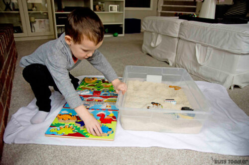 Puzzle Sorting Station Toddler Activity - Busy Toddler