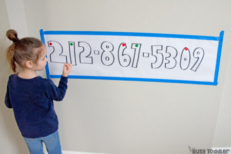 Phone Number Activity for Preschoolers - Busy Toddler
