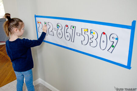 Phone Number Activity for Preschoolers - Busy Toddler