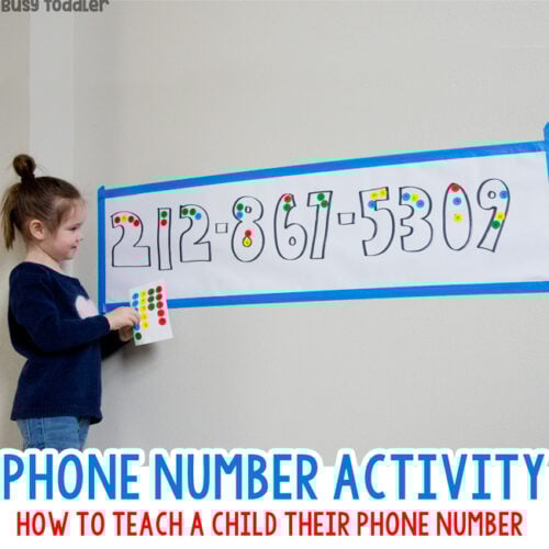 Phone Number Activity for Preschoolers - Busy Toddler