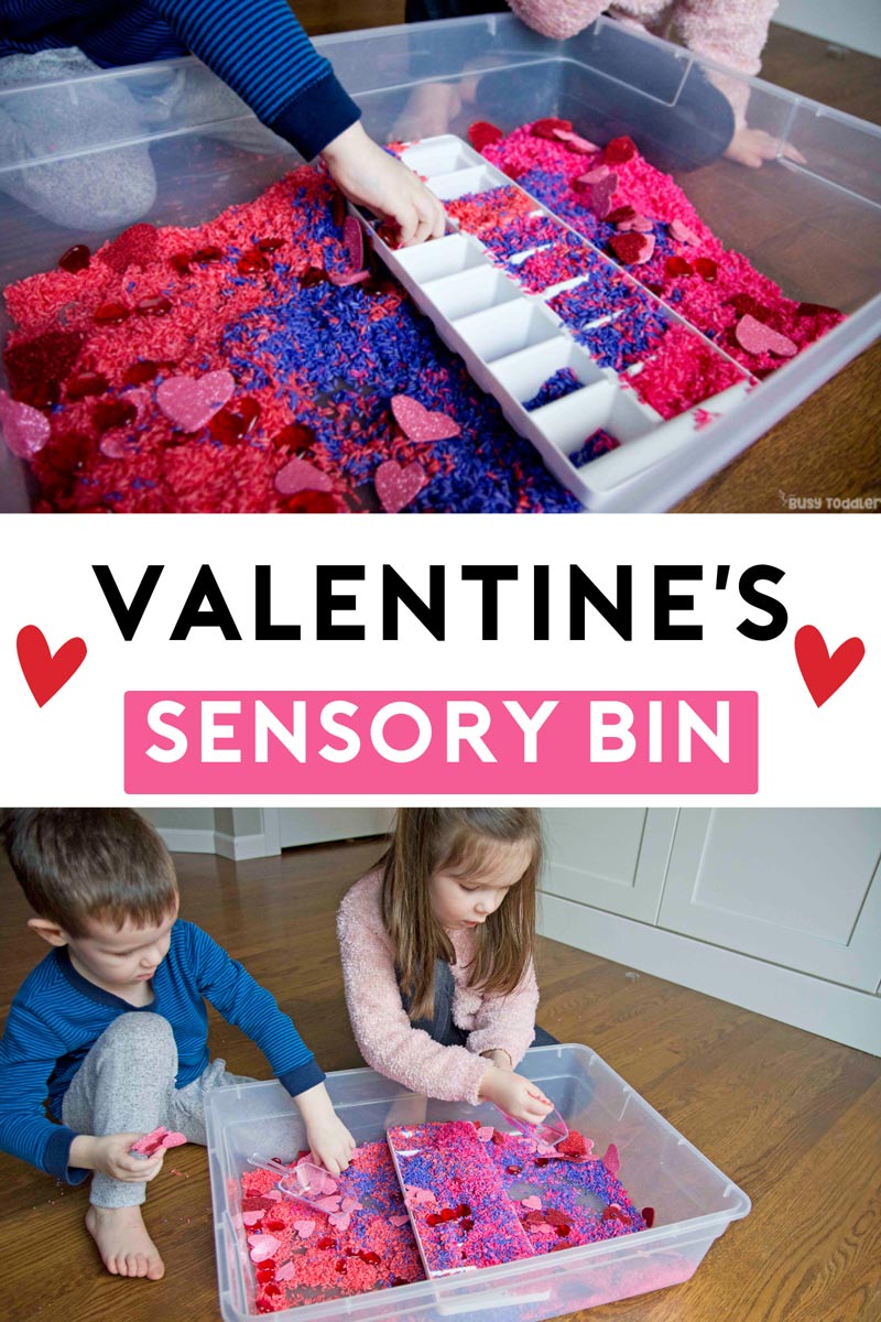 Valentine's Day Sensory Bin - Busy Toddler