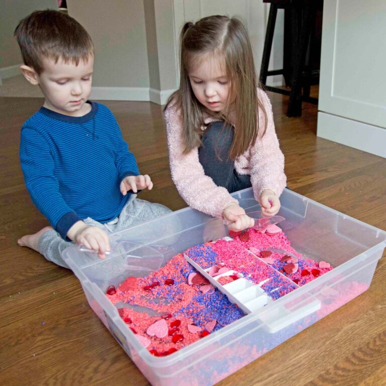 Valentine's Day Sensory Bin - Busy Toddler