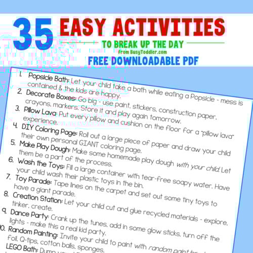 35 Easy Activities for Kids Stuck at Home - Busy Toddler