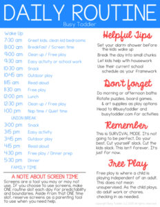 Realistic Daily Schedule During Covid-19 - Busy Toddler