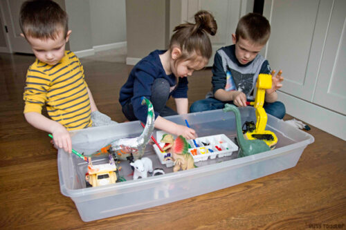 Paint the Toys: Easy Indoor Art Activity - Busy Toddler