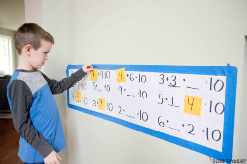 Add to 10: A Kindergarten Math Activity - Busy Toddler