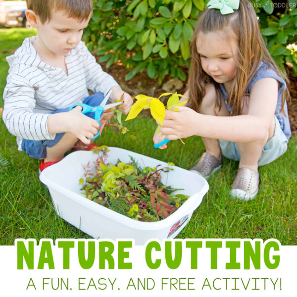 Nature Cutting Bin: A FREE Kids Activity - Busy Toddler