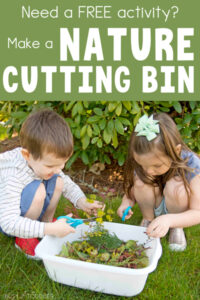 Nature Cutting Bin: A FREE Kids Activity - Busy Toddler