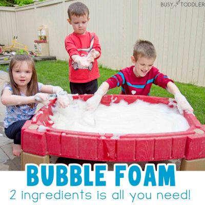 Bubble Foam Water Table: An Outdoor Activity - Busy Toddler