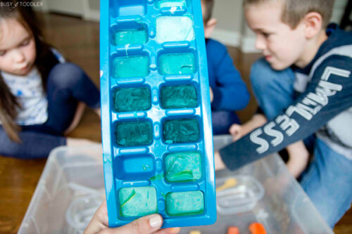 Fizzy Ice Cubes: Kids Science Experiment - Busy Toddler