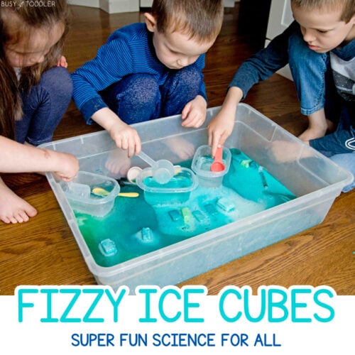 Fizzy Ice Cubes: Kids Science Experiment - Busy Toddler