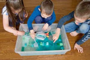 Fizzy Ice Cubes: Kids Science Experiment - Busy Toddler