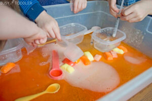 Fizzy Ice Cubes: Kids Science Experiment - Busy Toddler