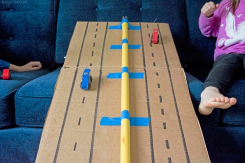 Car Ramp: an easy STEM activity for kids - Busy Toddler