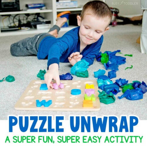 Puzzle Unwrap: A Fun Toddler Activity - Busy Toddler