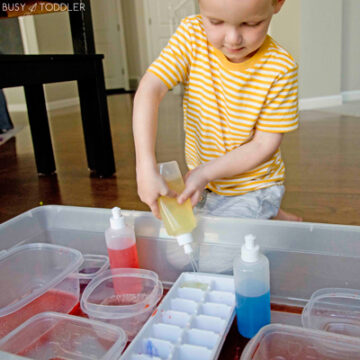 Color Mixing Activity for Toddlers - Busy Toddler