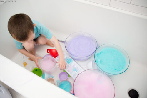 Bubble Foam Bath: A Sensory Activity - Busy Toddler