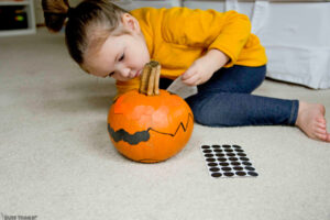 Dot Sticker Pumpkin Activity for Halloween - Busy Toddler