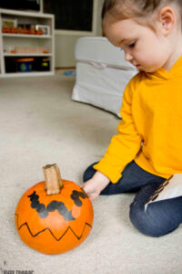 Dot Sticker Pumpkin Activity for Halloween - Busy Toddler