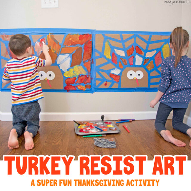 Turkey Tape Resist Art: The Coolest Thanksgiving Activity - Busy Toddler