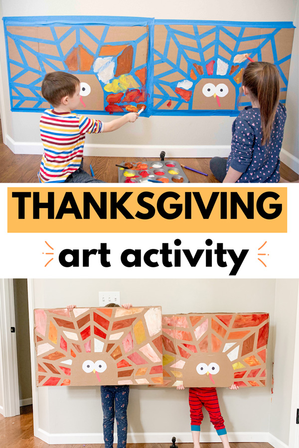 Turkey Tape Resist Art Activity - Busy Toddler