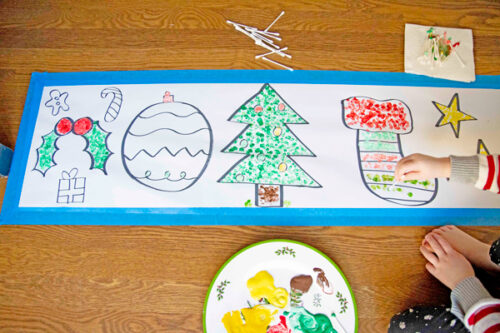 Christmas Q-Tip Painting Activity for Kids - Busy Toddler