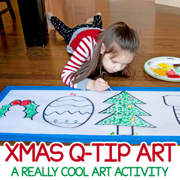 Christmas Q-Tip Painting Activity for Kids - Busy Toddler