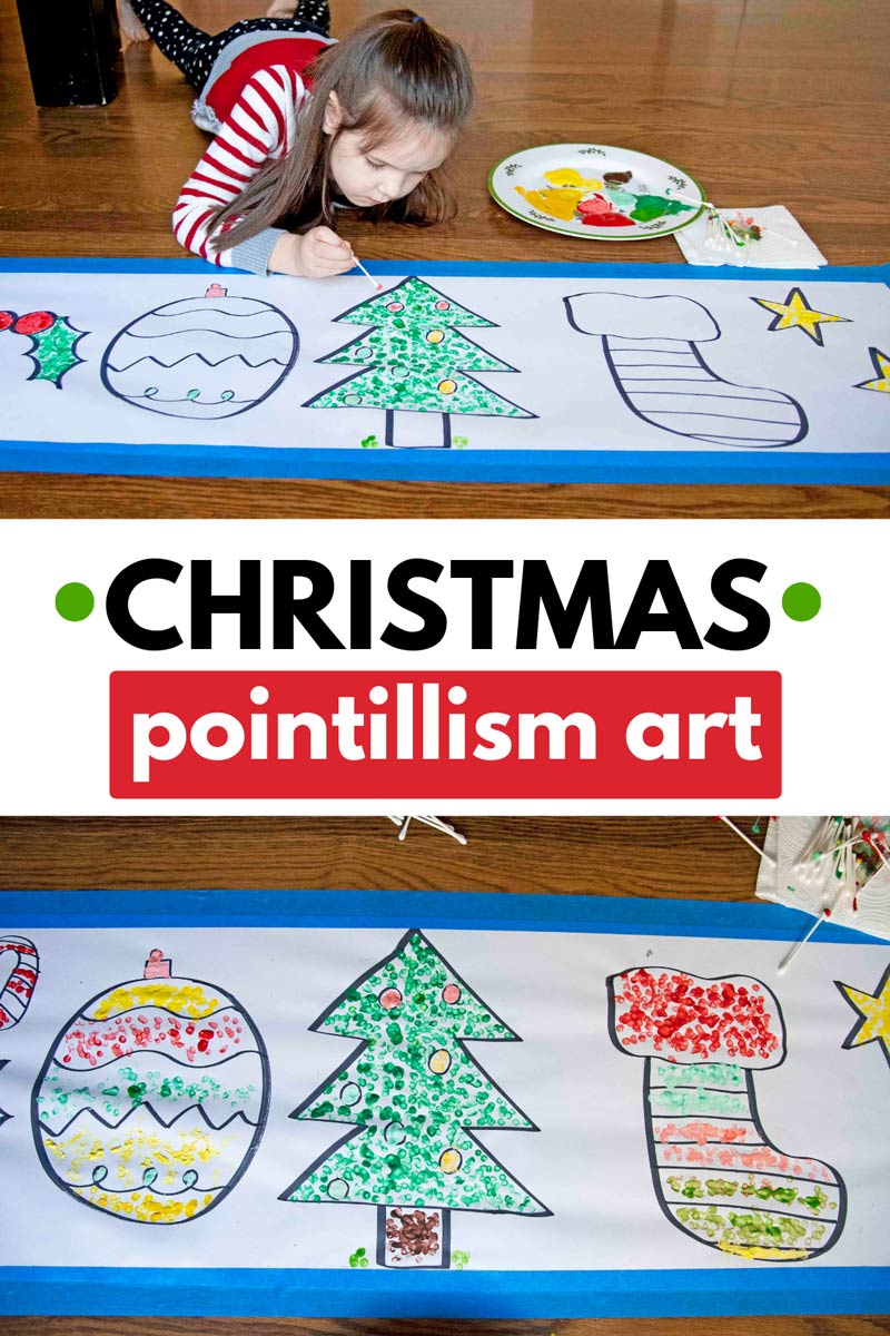 Easy Christmas Q-Tip Painting - Busy Toddler