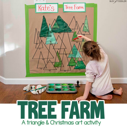 Paint a Christmas Tree Farm - Art Activity - Busy Toddler