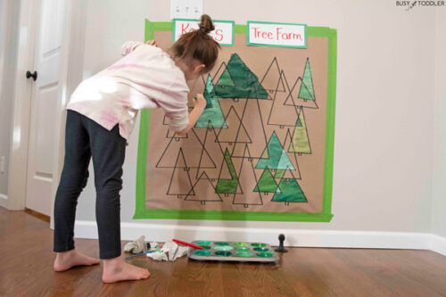 Paint a Christmas Tree Farm - Art Activity - Busy Toddler