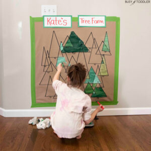 Paint a Christmas Tree Farm - Art Activity - Busy Toddler