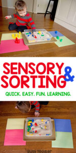 Sensory Sorting: A quick and easy toddler activity - Busy Toddler