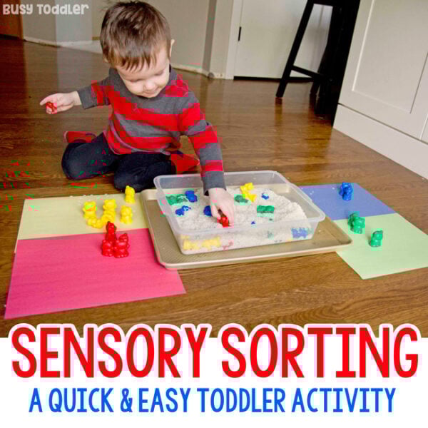 Sensory Sorting: A quick and easy toddler activity - Busy Toddler